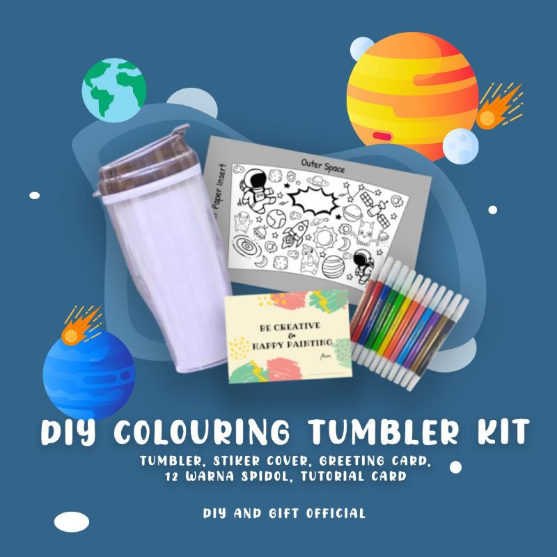Jual DIY TUMBLER PAINTING KIT I COLORING TUMBLER | Shopee Indonesia