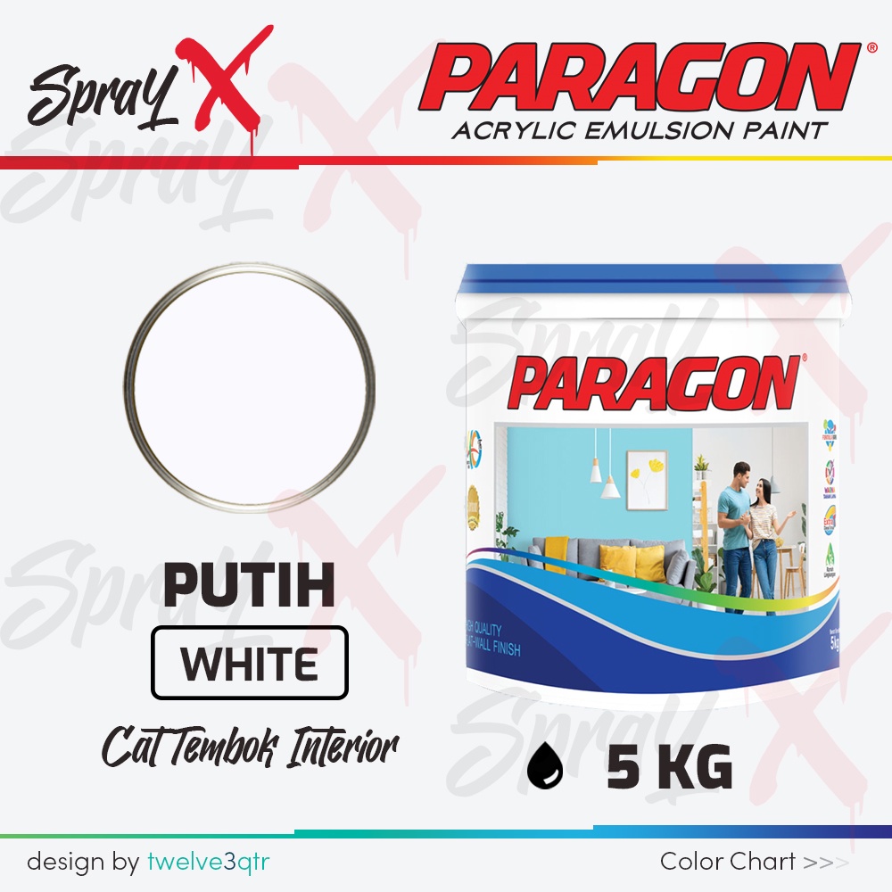 Jual CAT TEMBOK PARAGON PUTIH 5 KG / CAT AIR | Shopee Indonesia