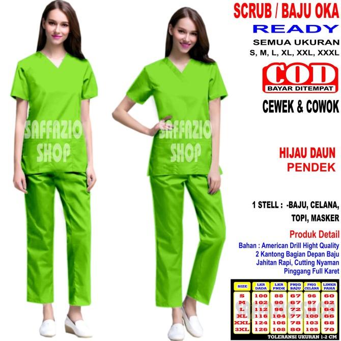 Jual Scrub Perawat / Baju Oka / Baju Perawat Lengan Pendek Cewek Cowok ...