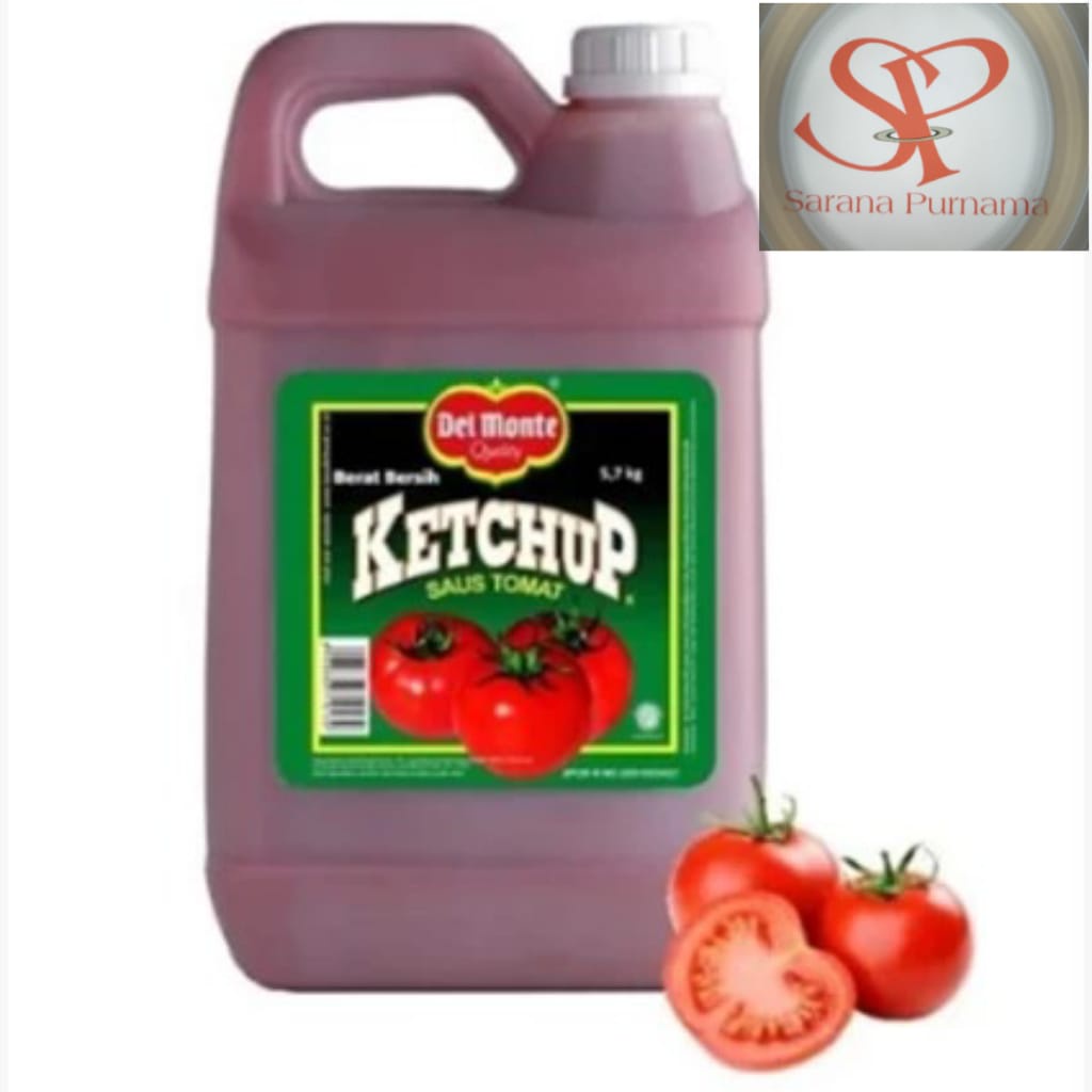 Jual DELMONTE/saus tomat jerigen 5.7 kg/saos delmonte extrahot 5.5kg ...