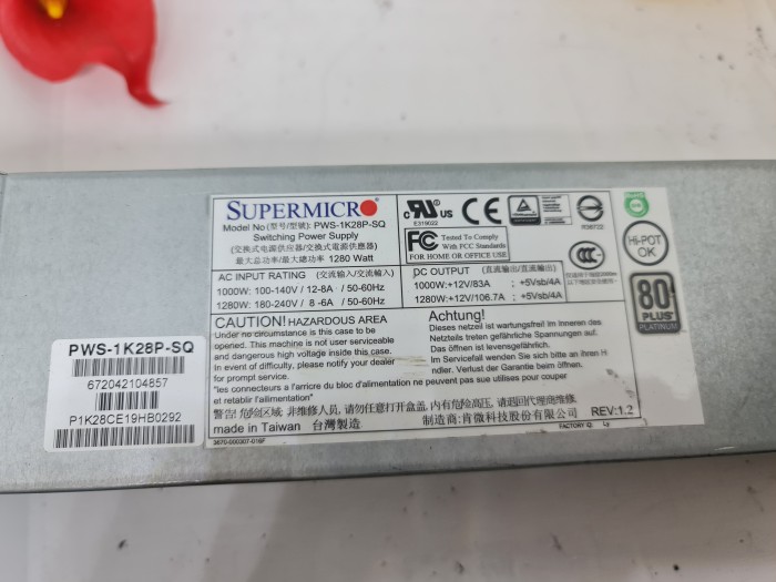 Jual PSU For Supermicro 1280W Power Supply PWS-1K28P-SQ P1K28CE19HB0292 ...