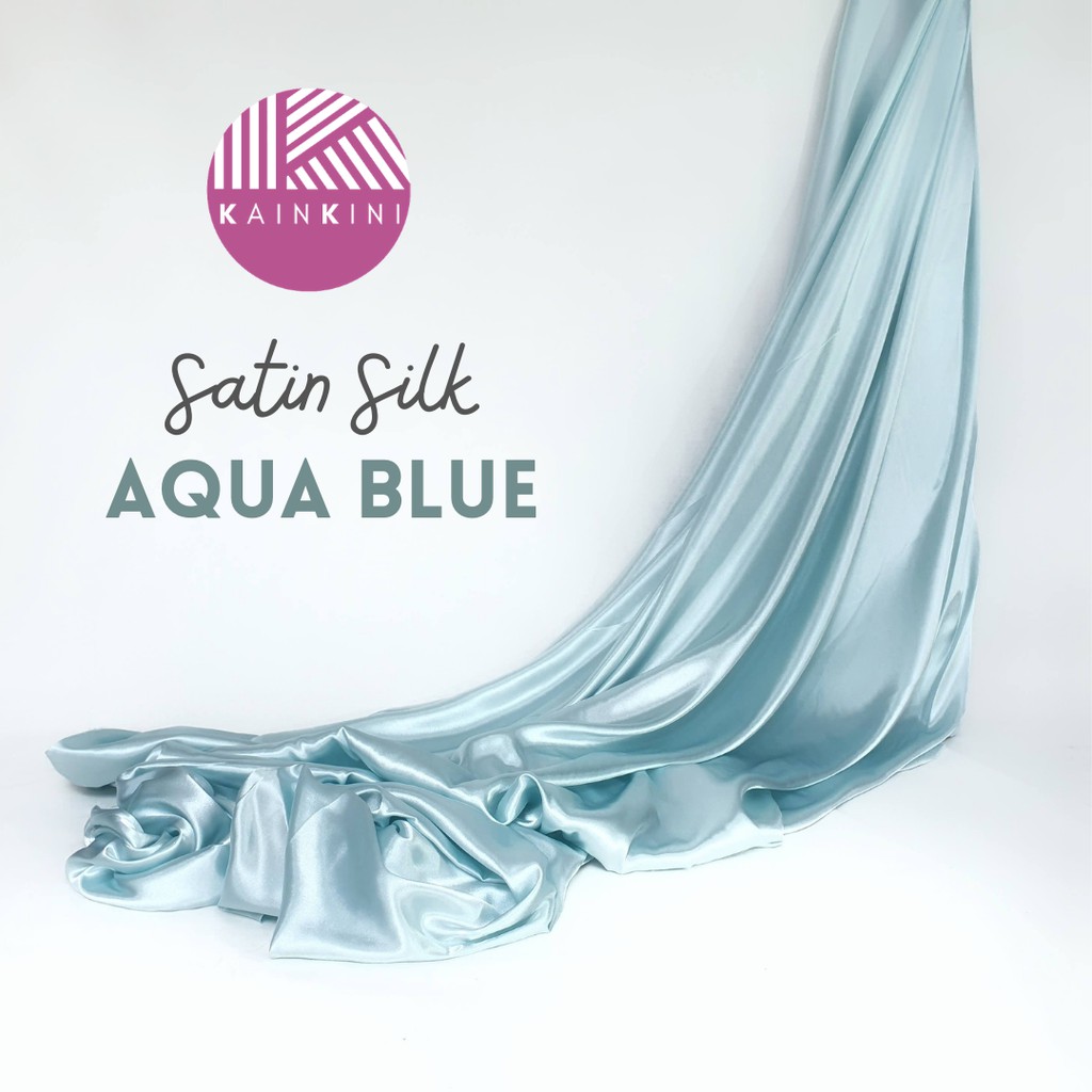 Jual (½ meter) Kain Satin Silk Charmuse Premium Kilap Glossy Kainkini ...