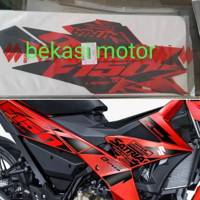 Jual sticker striping suzuki satria fu f1 fi injeksi merah original ...