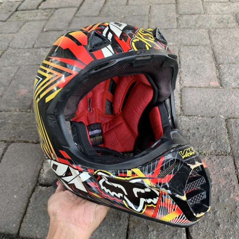 Jual helm fox v3 carbon rockstar ryan dungey signature series | Shopee ...