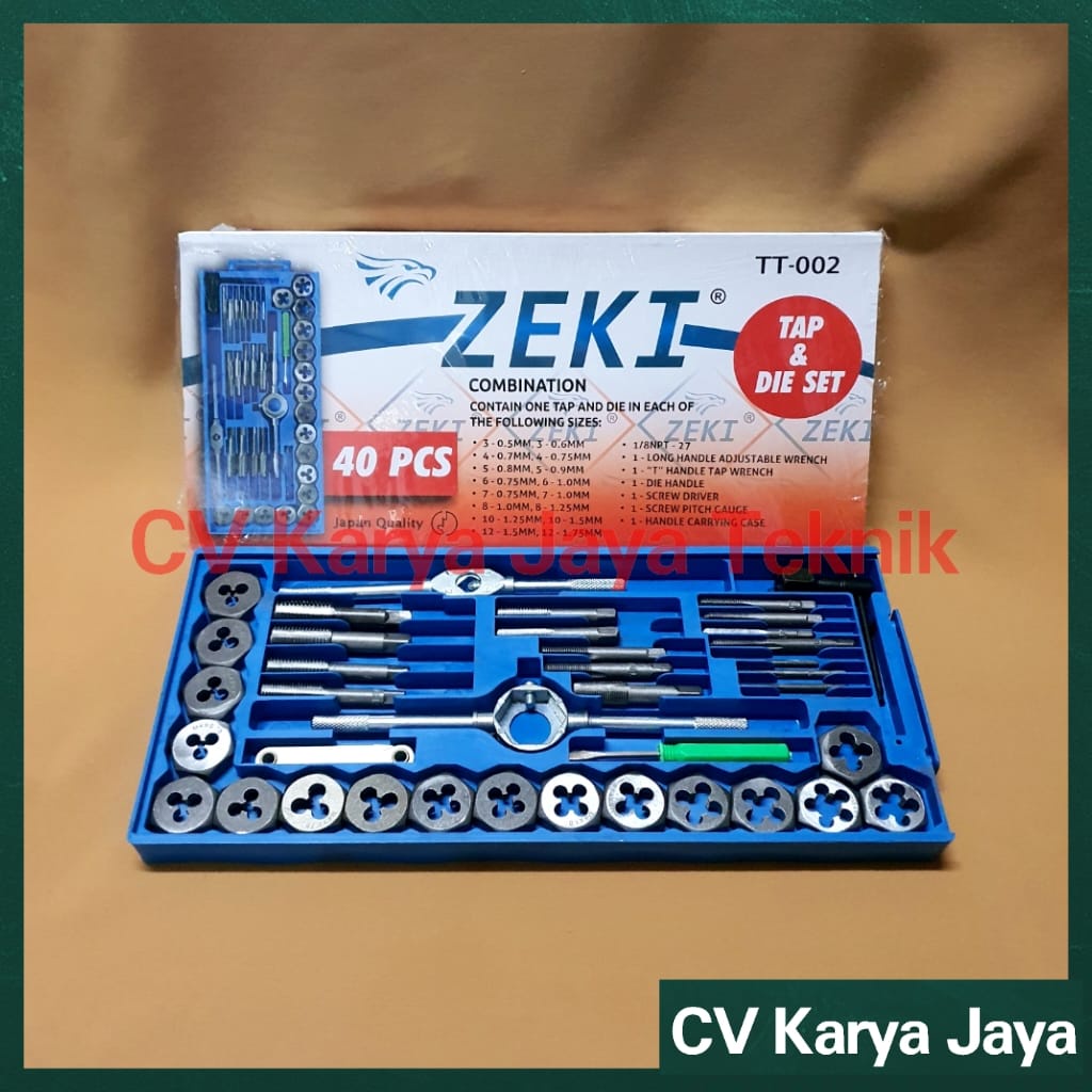 Jual Snei Tap Set 40 Pcs Zeki / Tap & Die Set Pembuat Ulir Drat Baut ...