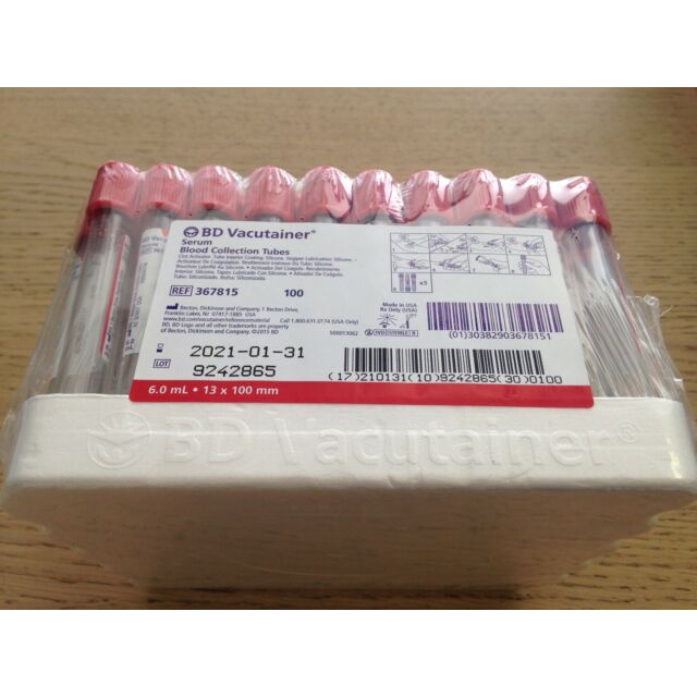 Jual BD PLAIN 6ML Vacutainer Tube PLN PLH 16 x 100mm 6.0 PLBL RD ...
