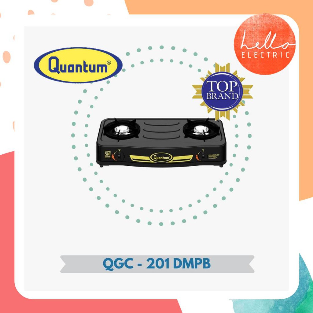 Jual QUANTUM QGC-201 DMPB KOMPOR GAS 2 TUNGKU HITAM BURNER STAINLESS ...