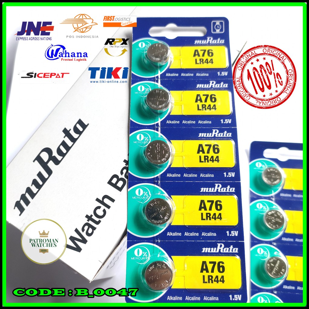 Jual Battery Baterai Batre Batrey Jam Murata LR44 / A76 / LR-44 / LR 44 Original Japan | Shopee ...