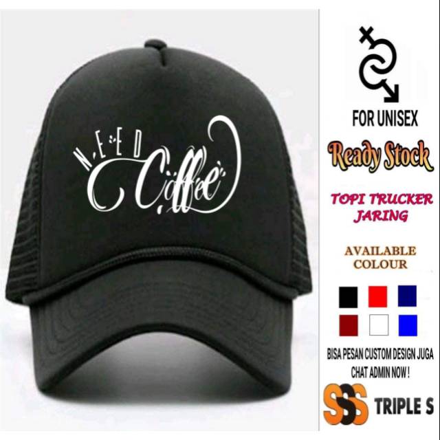Jual TOPI TRUCKER JARING NEED COFFEE TOPI PRIA KEREN GAUL | Shopee ...