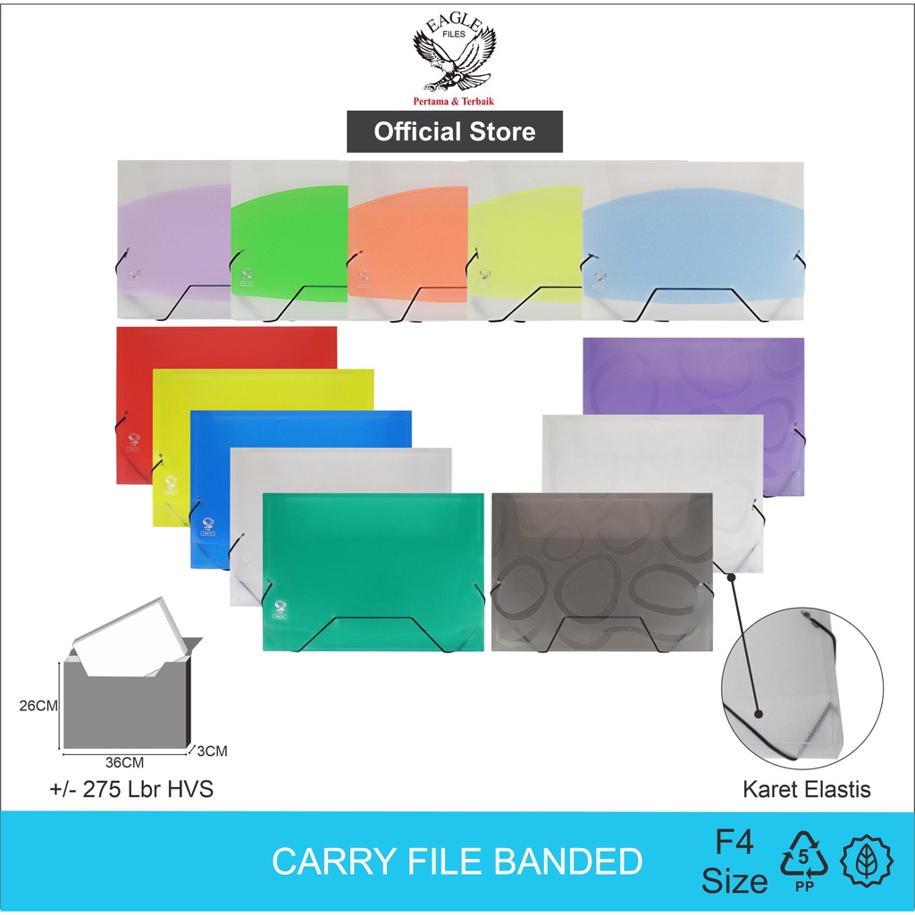 Jual Carry File Box Banded EAGLE Files F4 (Folio) / Tas Dokumen / Map ...