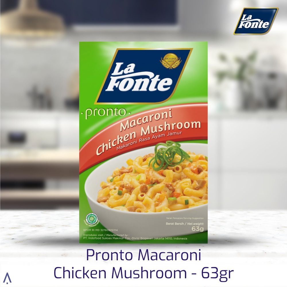 Jual La Fonte Makaroni Instant Macaroni Chicken Mushroom & with Cheese ...
