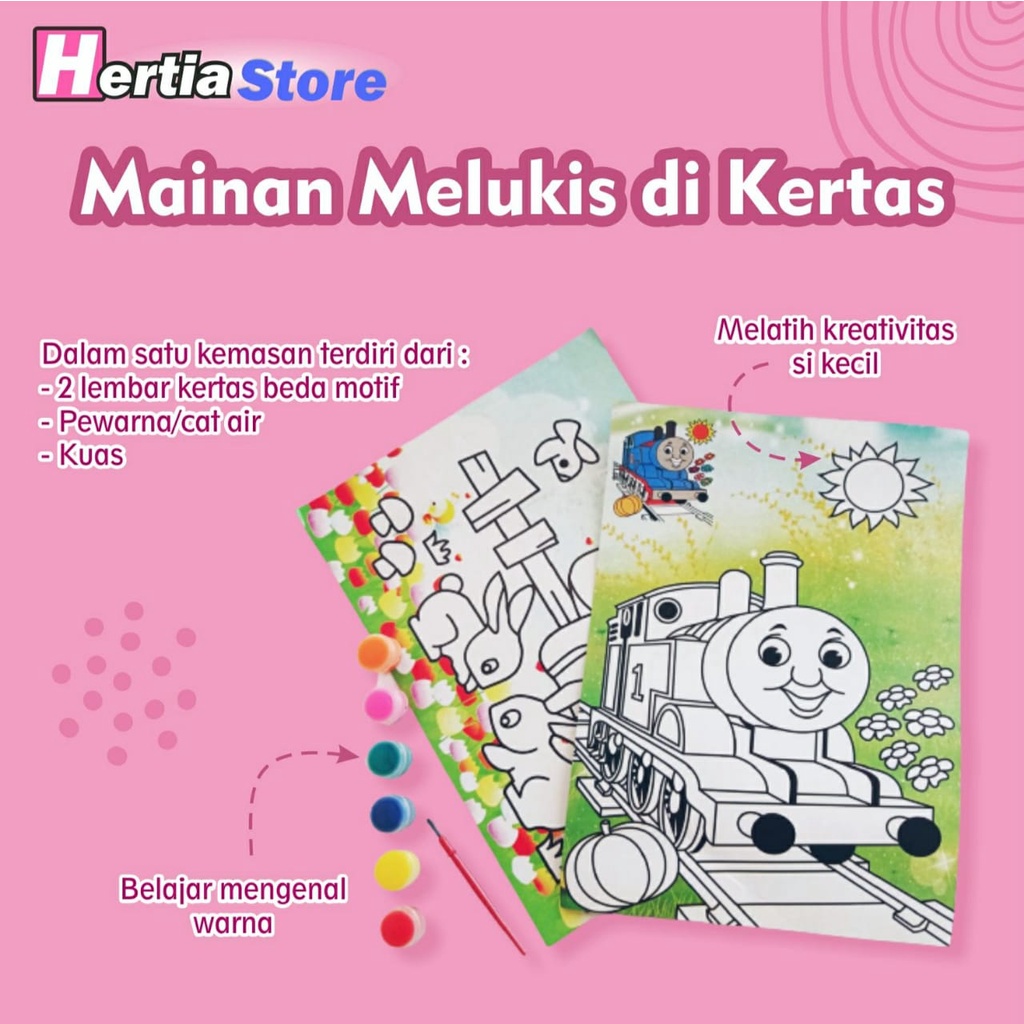 Jual [hertiastore] MAINAN MELUKIS DI KERTAS, Mainan Mewarnai Anak, DIY ...