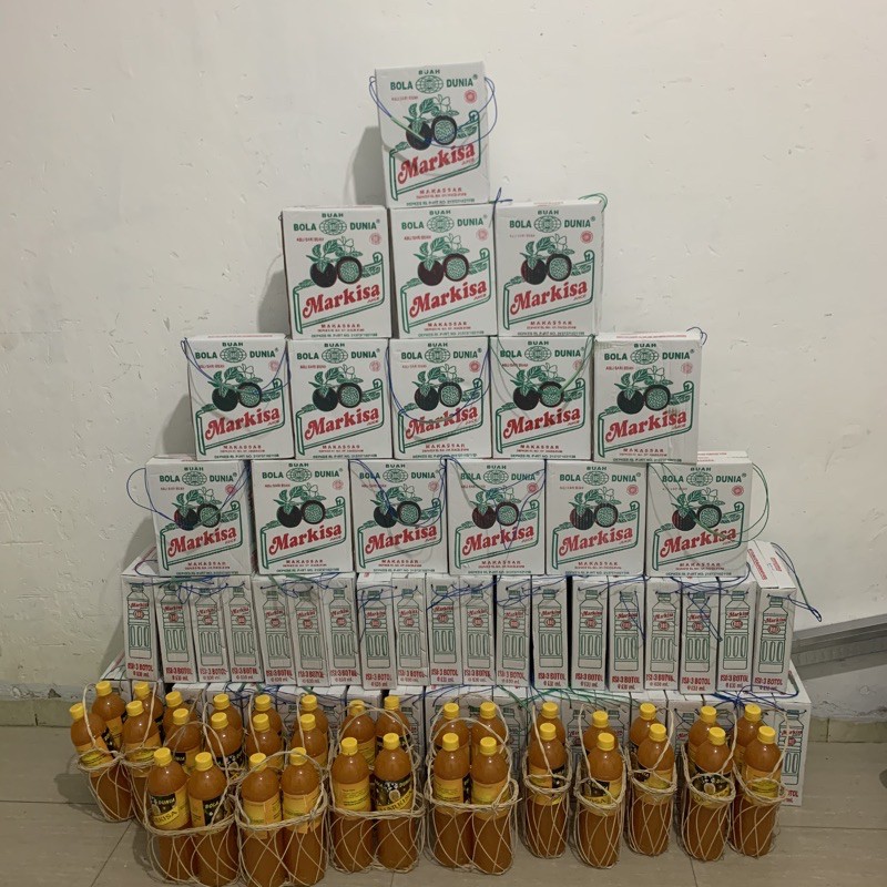 Jual sirup markisa cap buah bola dunia 1 KERANJANG ISI 2 botol 1L ...