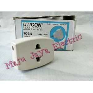 Jual Steker T Uticon Colokan Cabang Tiga 3 Multi Plug SC-3N SC3N Lubang ...