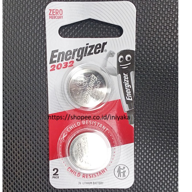 Jual BATERAI GEPENG PIPIH CR2032 LITHIUM 3V ENERGIZER PER LEMBAR ISI 2 ...