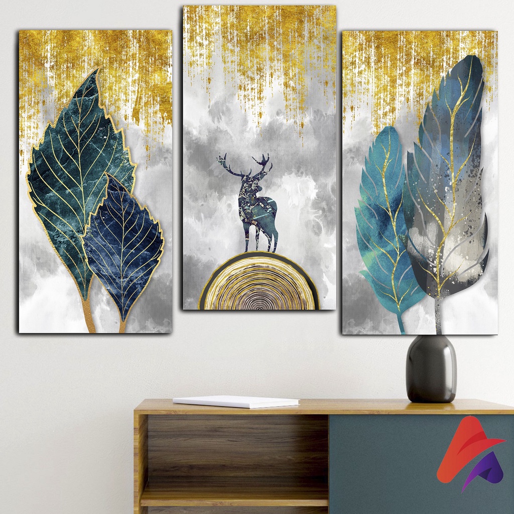 Jual HIASAN DINDING BUNGA BULU ART FEATHER ART GOLD (15X30 CM) DEKORASI ...
