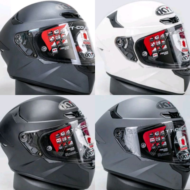 Jual KYT TT course solid original TTcourse polos TTC white black dop ...