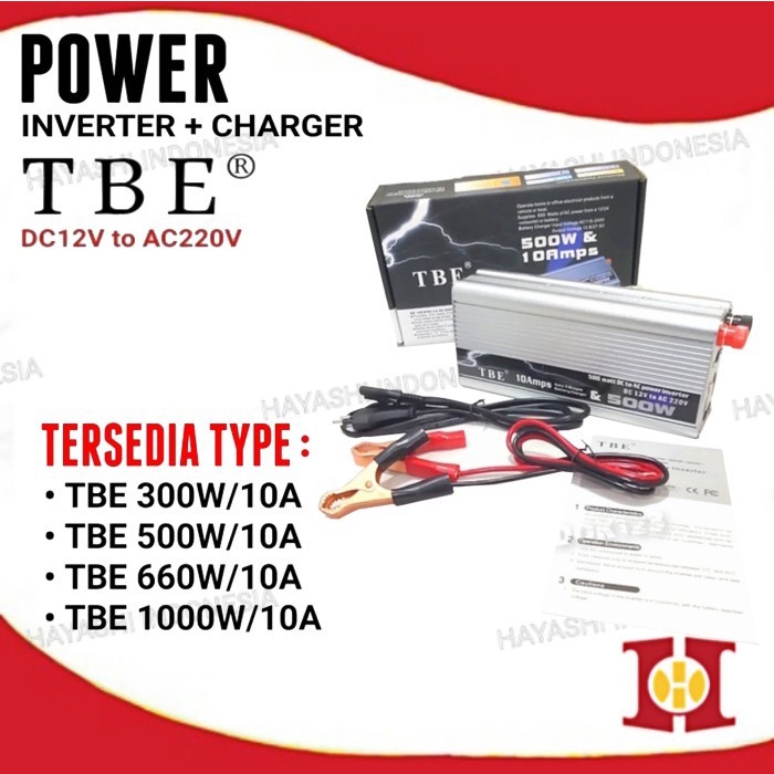 Jual TBE Power Inverter Charger DC 12V T0 AC 220V 500 660 1000 1200 Watt | Shopee Indonesia