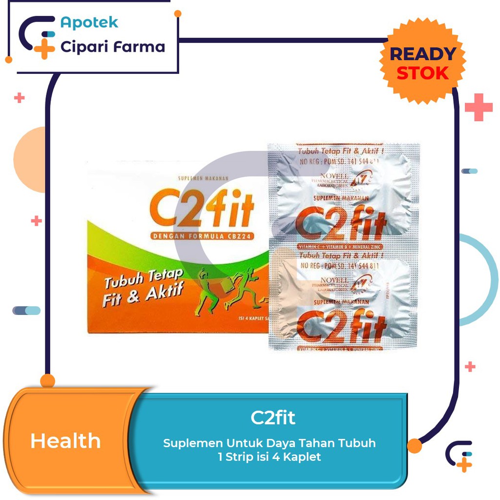 Jual C2fit Obat Suplemen Multivitamin Zinc Untuk Daya Tahan Tubuh isi 4 ...