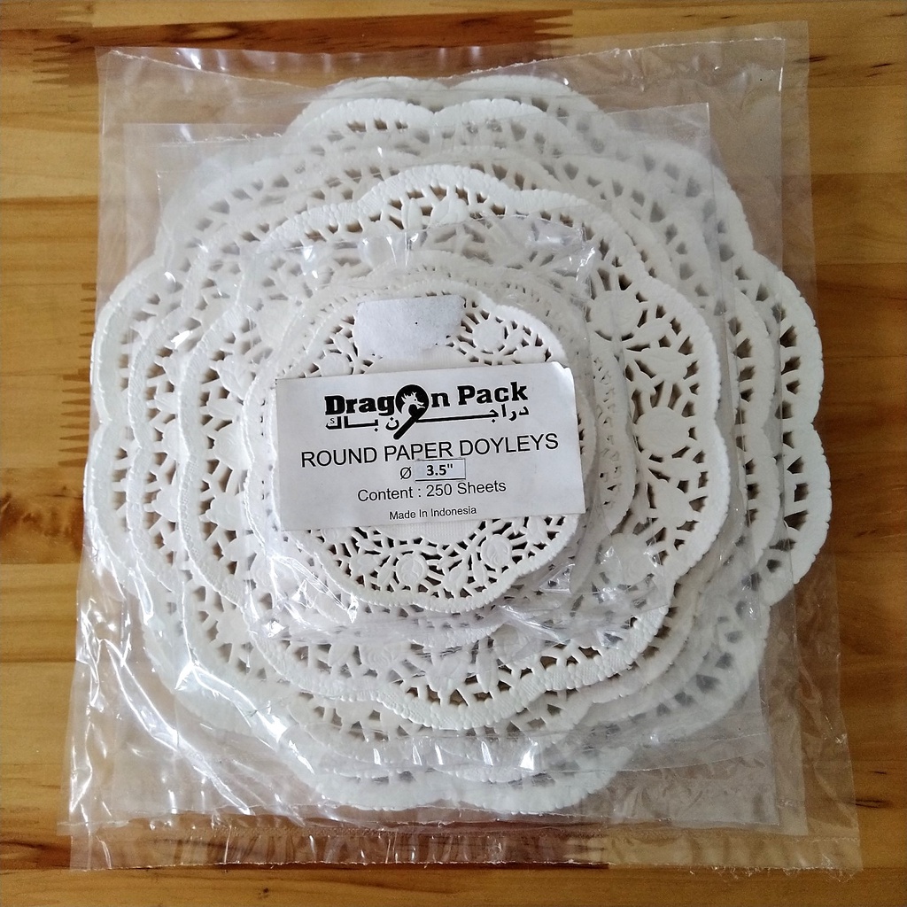 Jual Dragon Pack Round Paper Doyleys / Kertas Doilies Bulat Putih per ...