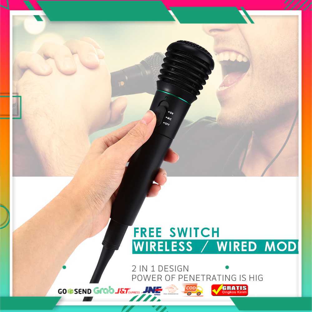 Jual Mikrofon Microphone Karoake Profesional 2 in 1 Wireless Wired - WM ...