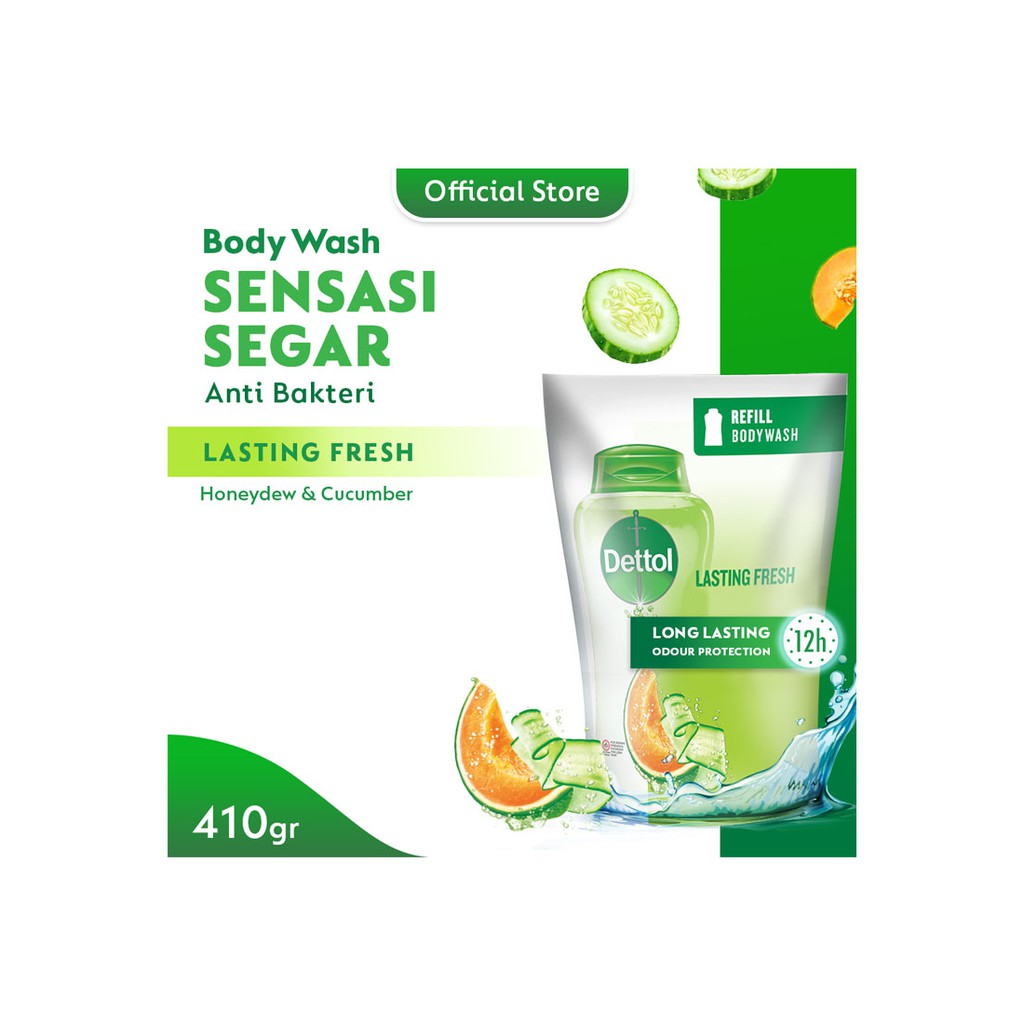 Jual Dettol Body Wash Anti Bakteri Lasting Fresh 410G | Shopee Indonesia