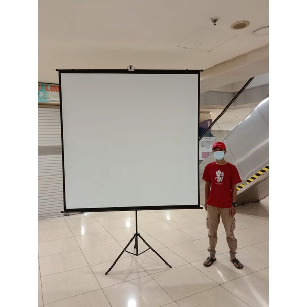 Jual Screen tripod projector 70 inch | layar proyektor standing 70 inch ...
