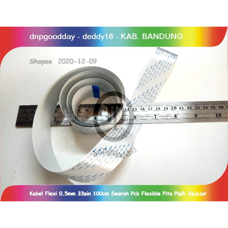 Jual Kabel Flexi 0,5mm 33pin 100cm Searah Pcb Flexible Pita Pipih ...