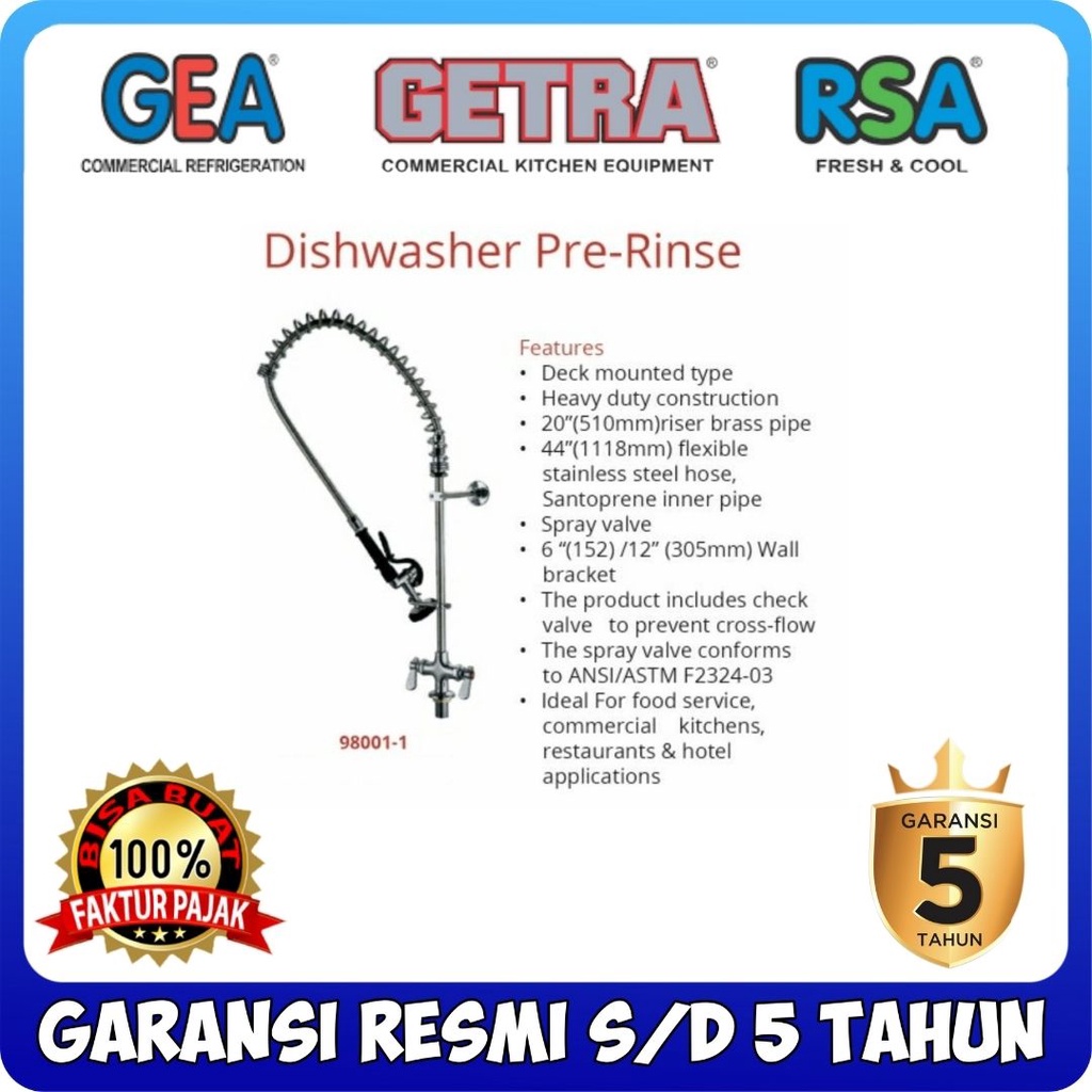 Jual DISHWASHER GETRA 98001-1 PRE-RINSE FAUCET SELANG BILAS | Shopee ...