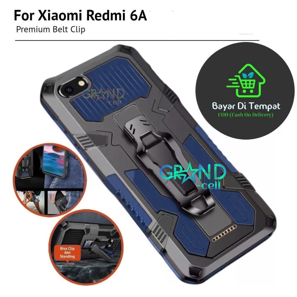 Jual Case hp Xiaomi Redmi 6A Premium Standing Casing Belt Armor Klip ...