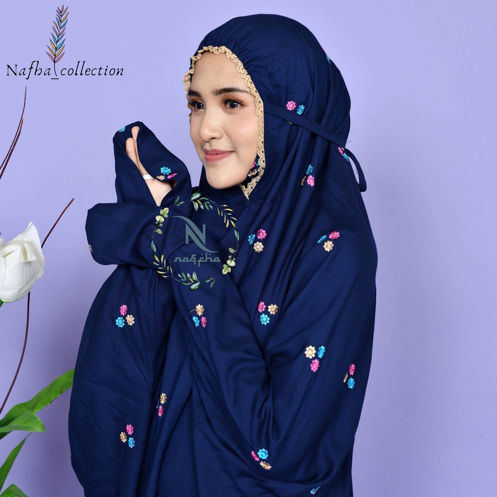 Jual NAFHA - Mukena Terusan Dewasa Bordir Mawar Hani | Shopee Indonesia