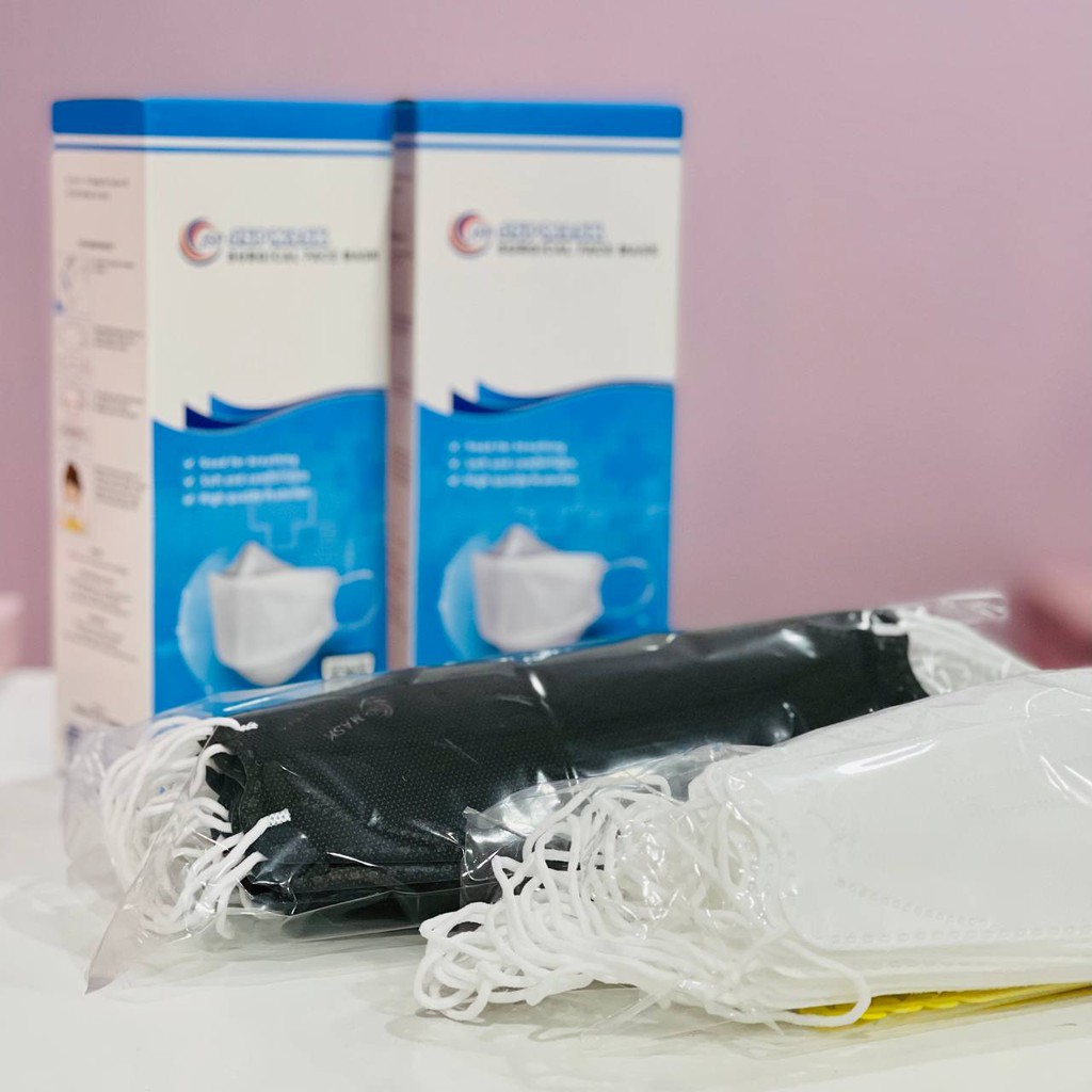 Jual MASKER KF94 WARNA HITAM PUTIH Korea Style 1Box isi 25pcs dan 10 ...