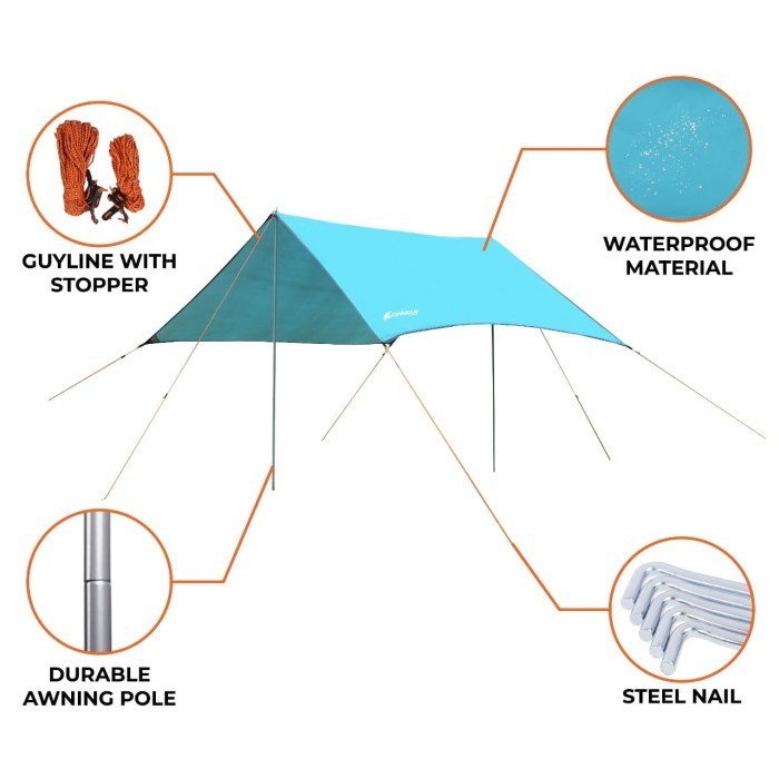 Jual Flysheet Chanodug Include Tiang Fly Sheet Awning Pole Waterproof ...