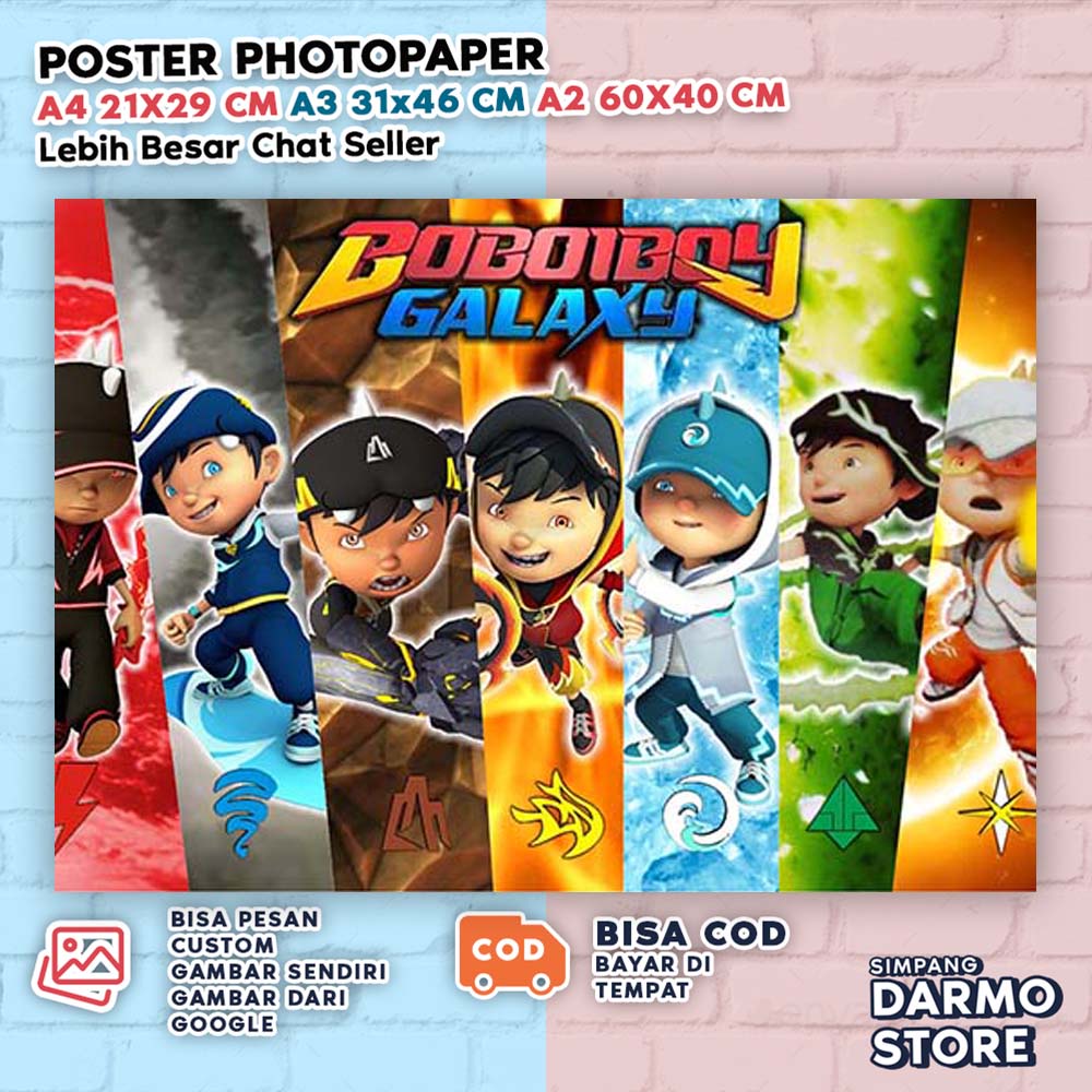 Jual Poster Boboiboy Kartun Hiasan Dinding Anak Yaya Fang Bora Gopal ...