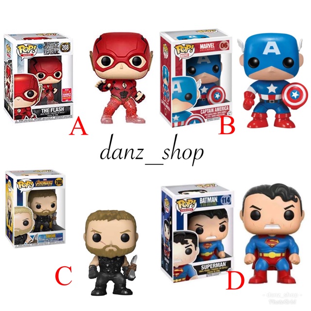 Jual Pop Funko Bootleg Flash Captain America Thor Superman | Shopee ...