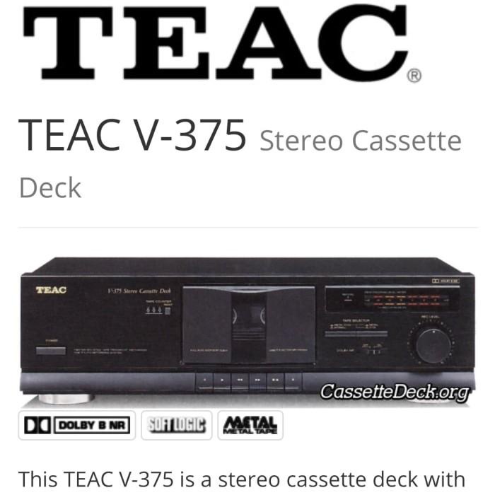 Jual Ampli | Tapedeck Teac V-375 Cassette Decks | Shopee Indonesia