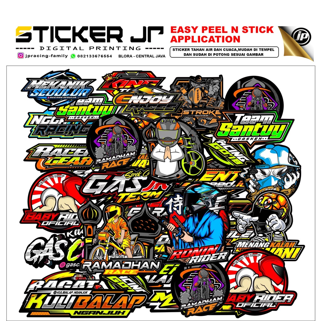 Jual [ SJP ] STICKER PACK BALAP, STICKER AESTHETIC LOGO SUNMORI UNTUK ...