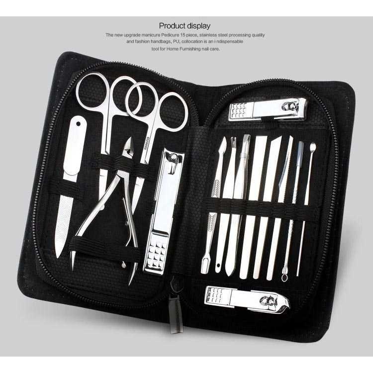 Jual Alat Perlengkapan Manicure Pedicure Kuku Kaki Tangan 1 Set 15 PCS ...