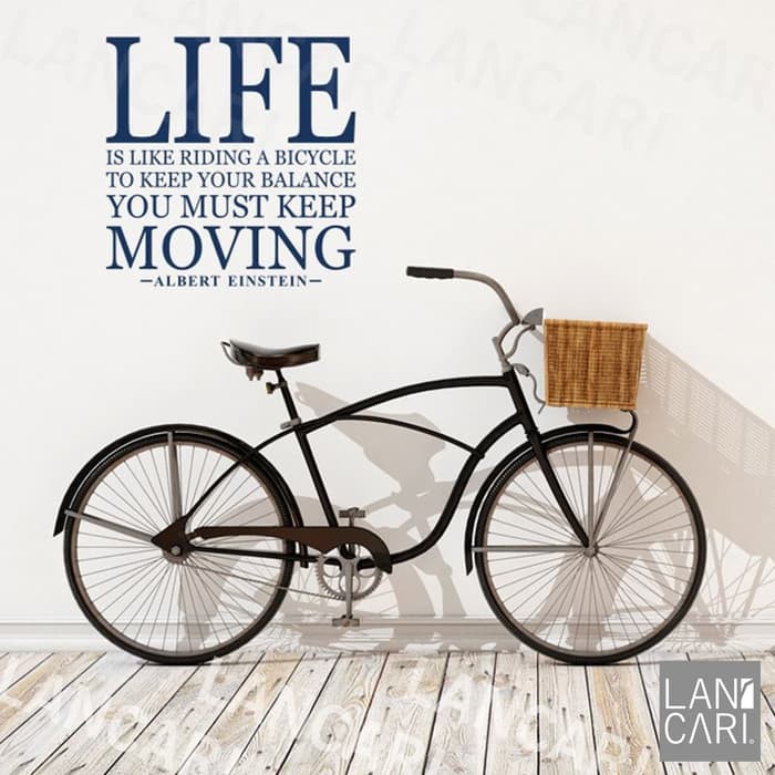 Jual Life is Bicycle albert einstein Sticker Decal sepeda Cutting ...