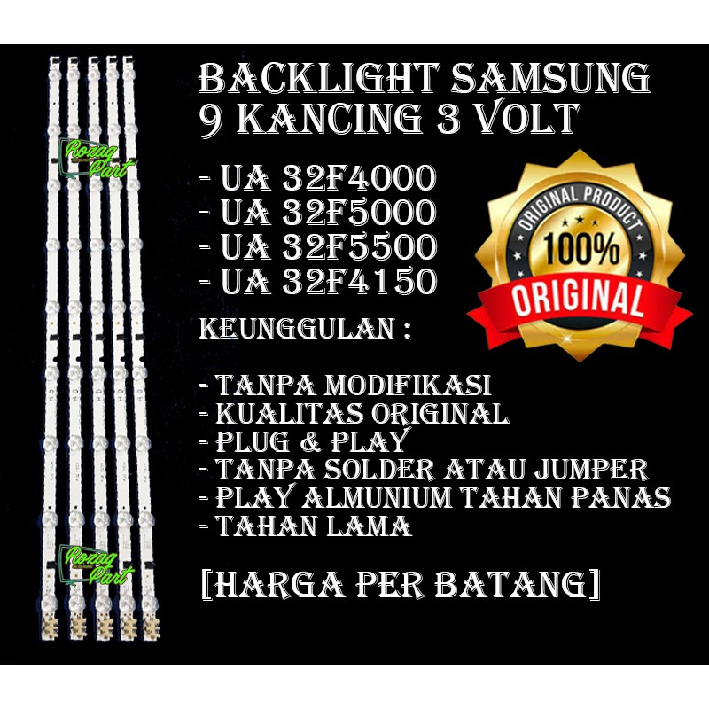 Jual Lampu Backlight TV Samsung 32 inc inchi Type UA 32F4000 9 Led 3 Volt | Shopee Indonesia