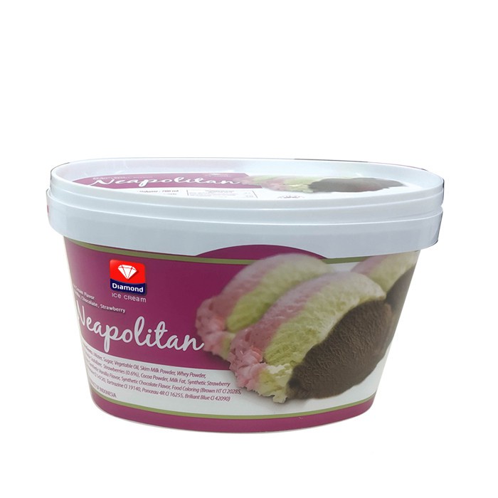Jual Diamond Ice Cream Neapolitan 700Ml | Shopee Indonesia