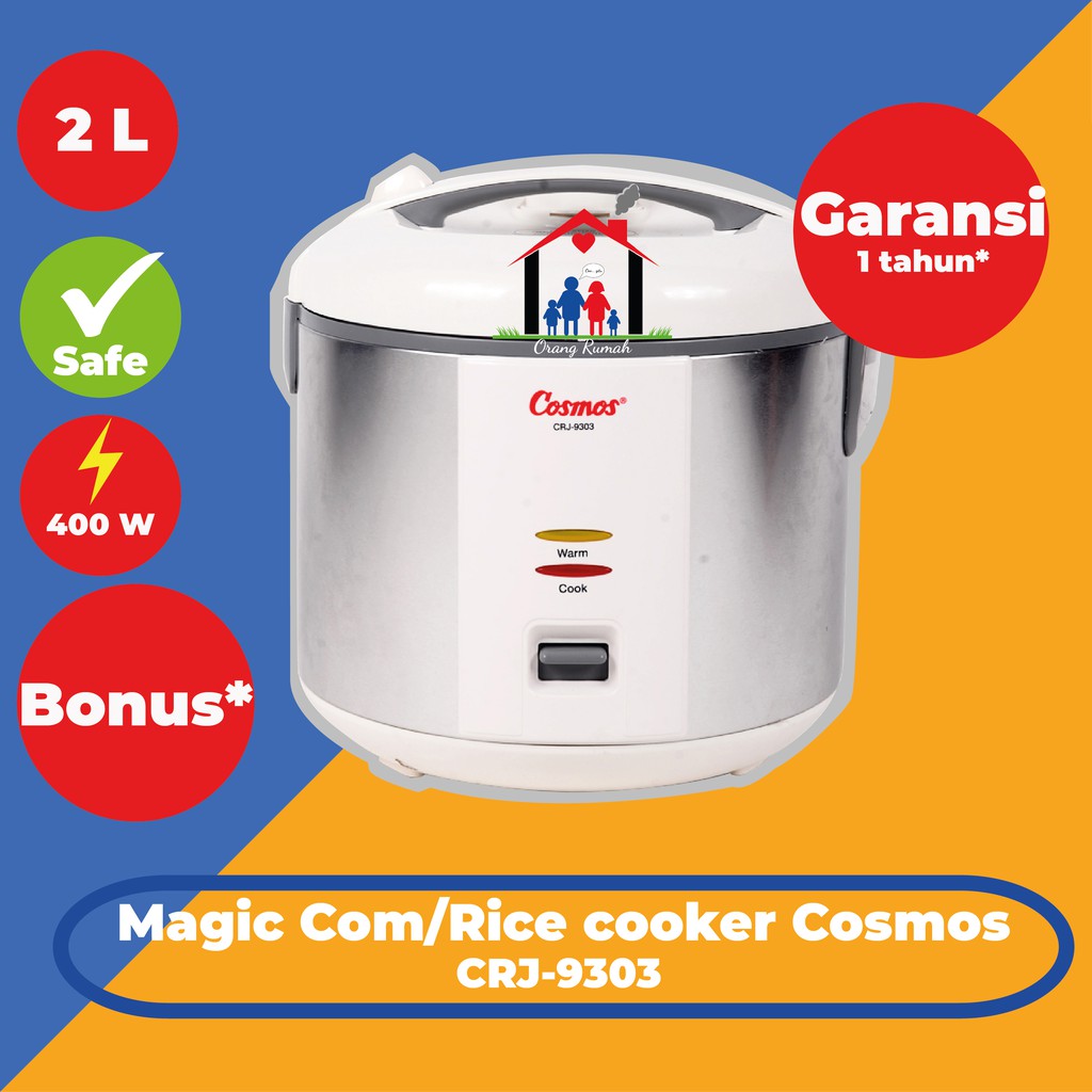 Jual Rice Cooker Magic Com Cosmos CRJ-9303 CRJ 9303 Kapasitas 2 Liter ...
