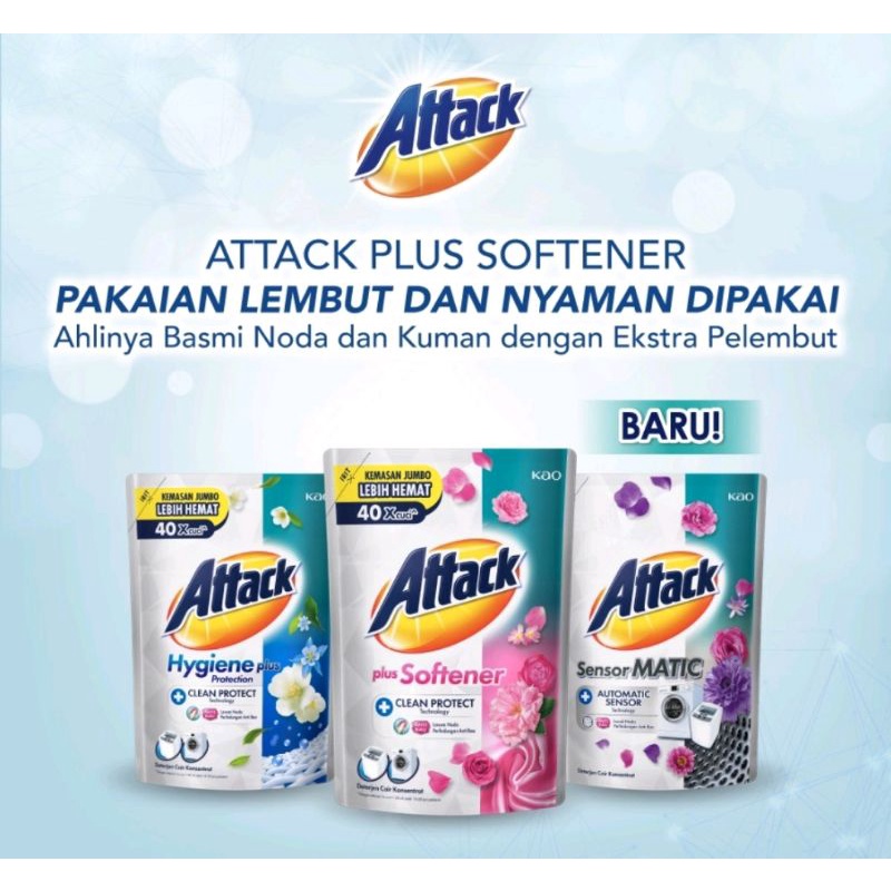 Jual ATTACK PLUS SOFTENER / HYGIENE + PROTECTION cair 1200 ml | Shopee ...