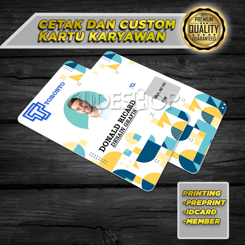 Jual Kartu Pre-Printed Custom Cetak PVC ID Card Karyawan | Shopee Indonesia