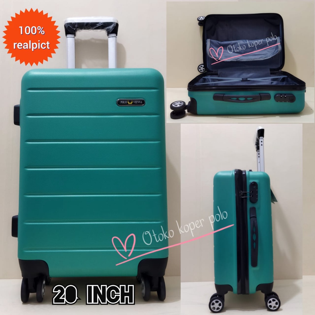 Jual koper 20 inch polo vienna ukuran kabin koper fiber koper roda 4 ...