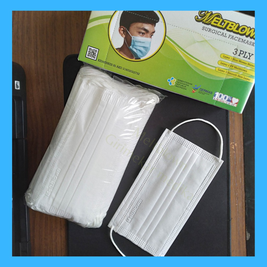 Jual Meltblown Masker bedah masker medis 3 PLY 3ply Mask medical izin ...