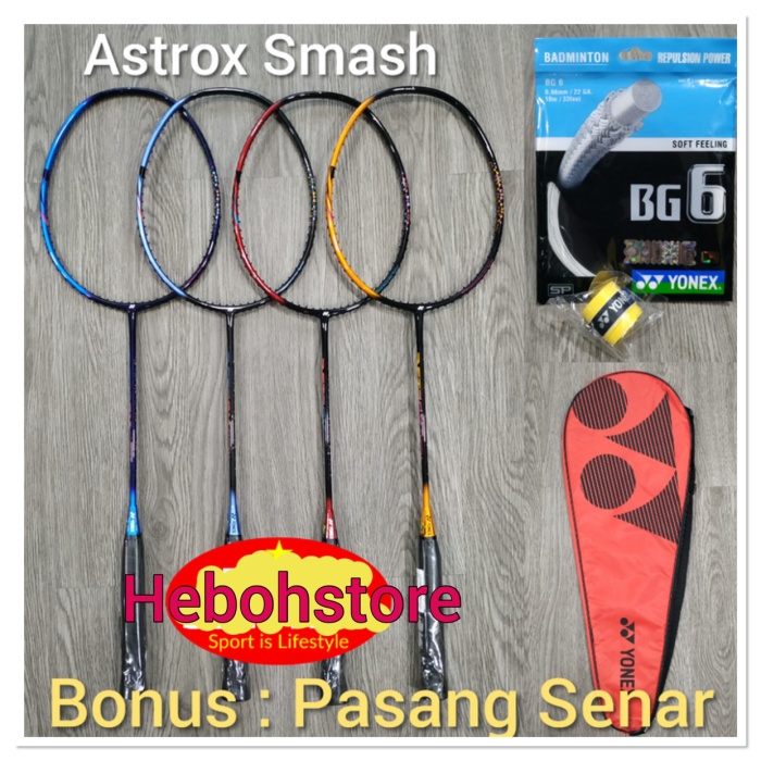 Jual Raket Badminton YONEX SMASH SATU SET TAS+Grip+Senar BG 6 ORIGINAL ...