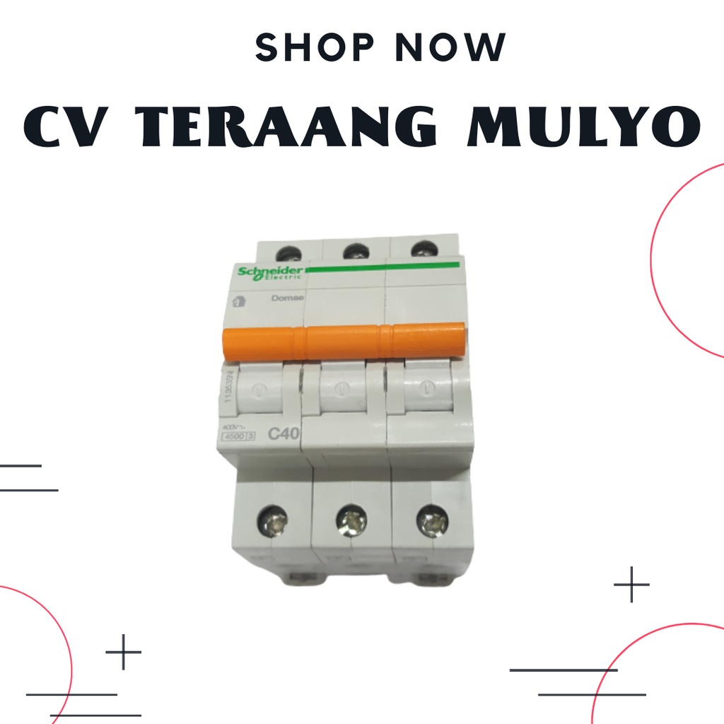 Jual MCB orange 40a C40 3Phase SCHNEIDER DOMAE | Shopee Indonesia