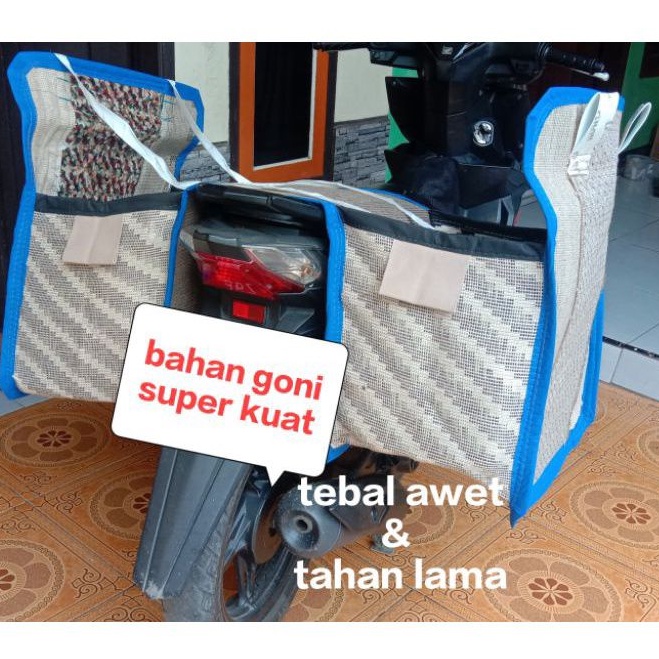 Jual tas motor bahan goni tebal ukuran sedang tas obrok bronjong motor ...