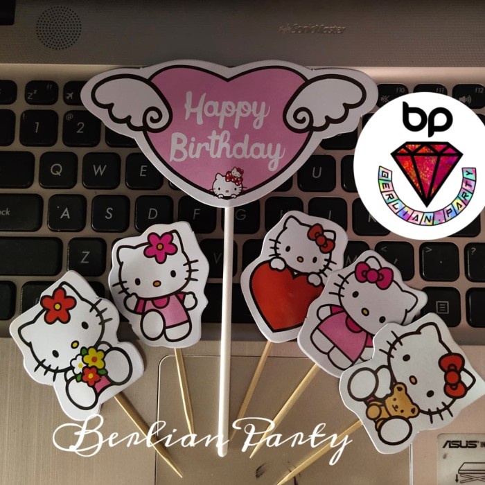 Jual Produk Cake Toper Hello Kitty/Hiasan Kue/Tusukan Kue Bergaransi ...